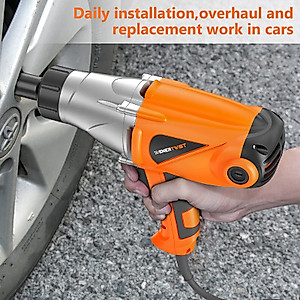 ENERTWIST 8.5A Electric Impact Wrench 1/2 Inch 450 N.M Max Torque Corded 4 Sockets Impact Wrench with Hog Ring Anvil