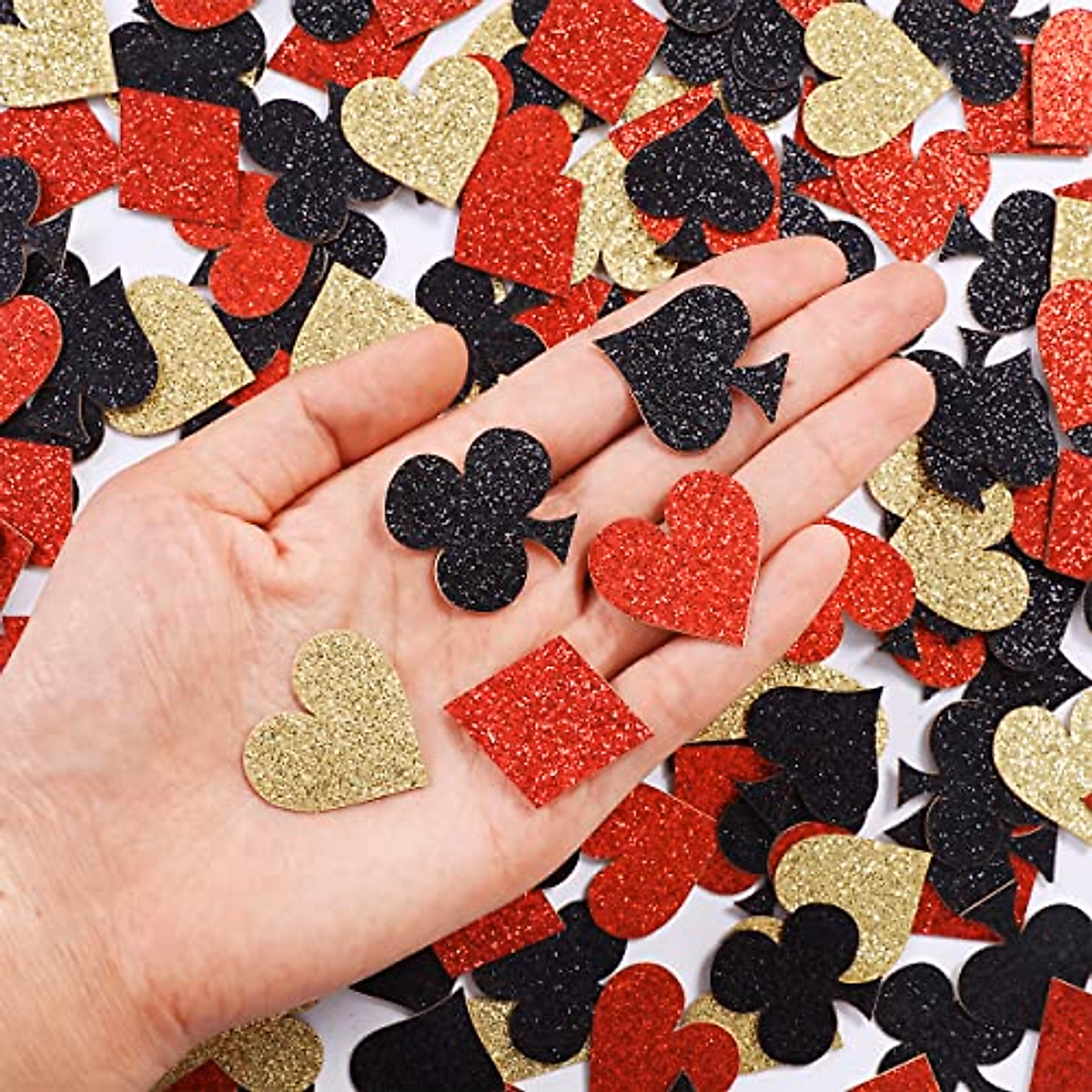 200 Pack Glitter Casino Confetti Decorations, Poker Table Scatter for Las Vegas Game Night Party Supplies