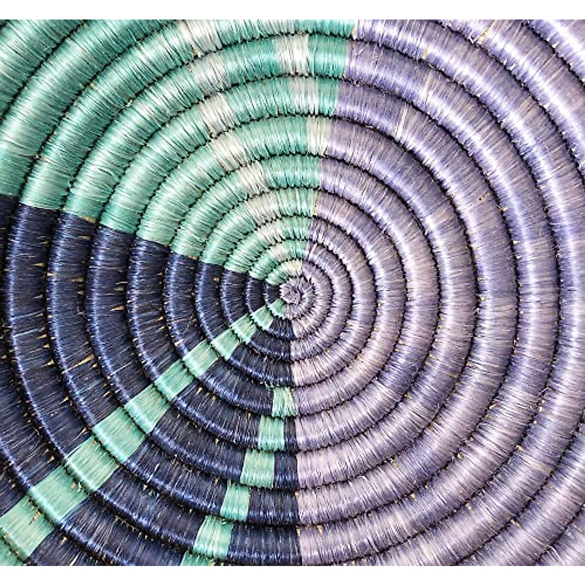 African Basket- Ntyazo/Rwanda Basket/Woven Bowl/Sisal & Sweetgrass Basket/Blues, Teal, Lilac