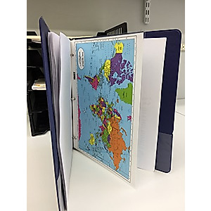 Painless Learning Two Sided Laminated 8 1/2" X 11" United States/World MAP Divider for 3-Ring Binders