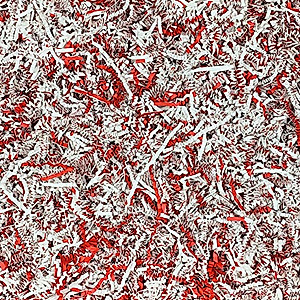 Worlds Crinkle Cut Paper Shred Filler for Packing Gift Wrap Basket Filler Colored Crinkle Paper 1LB Candy Cane