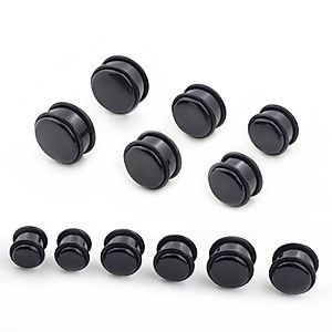 Oyaface 36 PCS Big Gauges Acrylic Tapers Plugs Spiral Set Ear Stretching Plugs Kit 00G-3/4 Black