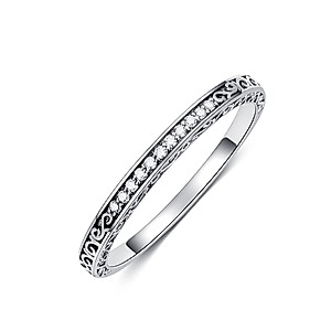 Ayafee 10K 14K 18K White Gold Vintage Bridal Ring Sets for Women, 1-1/8 Carat (ctw) Moissanite Engagement Ring Set for Wedding, Anniversary - 14Y - 7.5