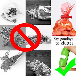 6Pcs Portable Press Type Bread Bag Clips, Squeeze and Lock Sealing Clips for Chip, Bread, Snacks (Red)