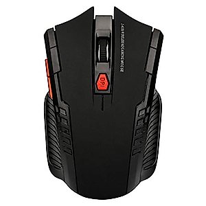 2.4GHz Wireless Optical Mouse Game Mice with USB Receiver Mause for PC Office Laptops (Black)