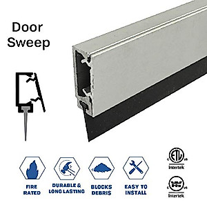 Fire Rated/Aluminum Door Bottom Sweep with Snap-on Cover and Solid Rubber Extrusion (7774CA), (48'' L x 11/12'' W x 12/8'' H)