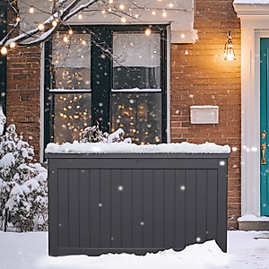 ROJIK Outdoor Storage Housing Deck Box-Waterproof Patio Furniture,Garden Tools,Cushions,Pool Accessories Storage Waterproof Resin Box with Capacity (230 Gal & Black)