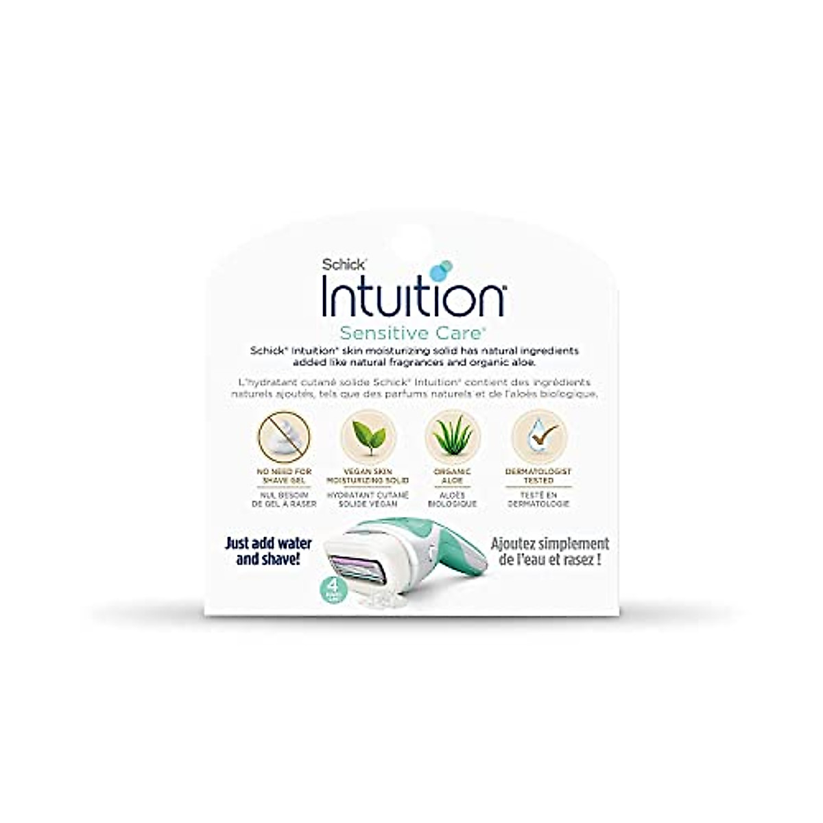 Schick Intuition Sensitive(Aloe) Advanced Moisture Razor Refill Cartridges, 3 count