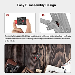 SmallRig Mini V-Lock Assembly Kit, V Mount Battery Plate, Quick Release Set with 1/4"-20 Threaded Holes - MD2801B