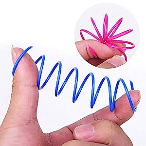 Andiker Cat Spiral Spring, 12 Pc Cat Creative Toy to Kill Time and Keep Fit Interactive cat Toy Durable Heavy Plastic Spring Colorful Springs Cat Toy for Swatting, Biting, Hunting Kitten Toys