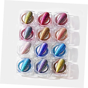 FOMIYES 6pcs 6 Nail Decorations for Nail Art Nail Accessories Kit De Manicura Nail Shining Sugar Effect Glitter Nail Glitter Powder Metallic Shining Flakes DIY Manicure Tools Acrylic Set