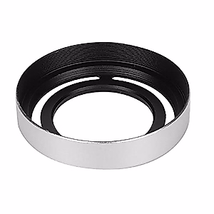 GOSHYDA Camera Lens Hood,Beautiful Appearance Hollow, Metal Compact Detachable, 52mm, with Centre Pinch Lens Cap, for Fuji X10/X20/X30(Silver)