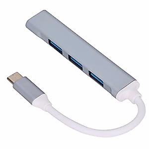 Lairun USB C Hub, Stable Data Transmission Speed Simple Operation 4 in 1 Light Weight USB Docking Station USB C to USB for Keyboard for Tablet for Printer(Grey)