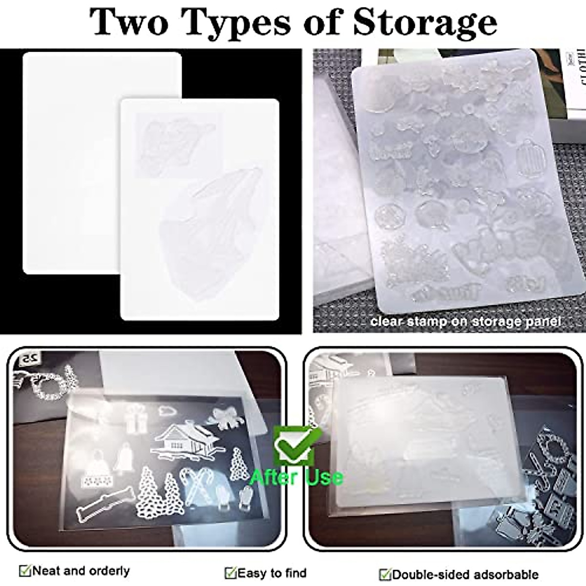 40 Pcs Clear Stamp and Die Cut Storage Bags with Rubber Magnetic Sheets and Stamp Storage Panels, Resealable Plastic Storage Pockets Stamp Stencil Envelope for Organize Scrapbook Supplies,Die Cutting