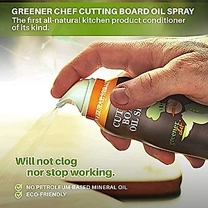 Wood Bamboo Cutting Board - Set of 3 - and Food Grade Oil Spray by Greener Chef