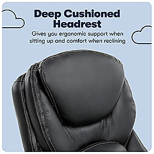 Serta Ergonomic Executive Office Motion Technology, Adjustable Mid Back Desk Chair with Lumbar Support, Black Bonded Leather