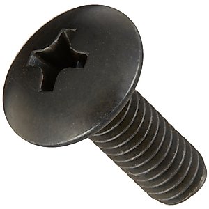 Small Parts 0808MPTB Steel Truss Head Machine Screw, Black Oxide Finish, Meets ASME B18.6.3, #2 Phillips, #8-32 Thread Size, 1/2" Length, Fully Threaded, Imported (Pack of 100)