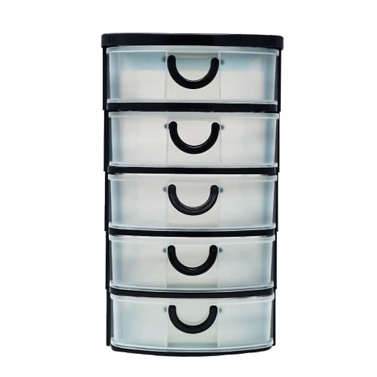 Massca 5 drawer storage organizer - Plastic dressers with drawers for Arts and Crafts, Small Tools, Sewing Accessories, Stationary, and Hardware, Compact Space Saving Small Plastic Drawers