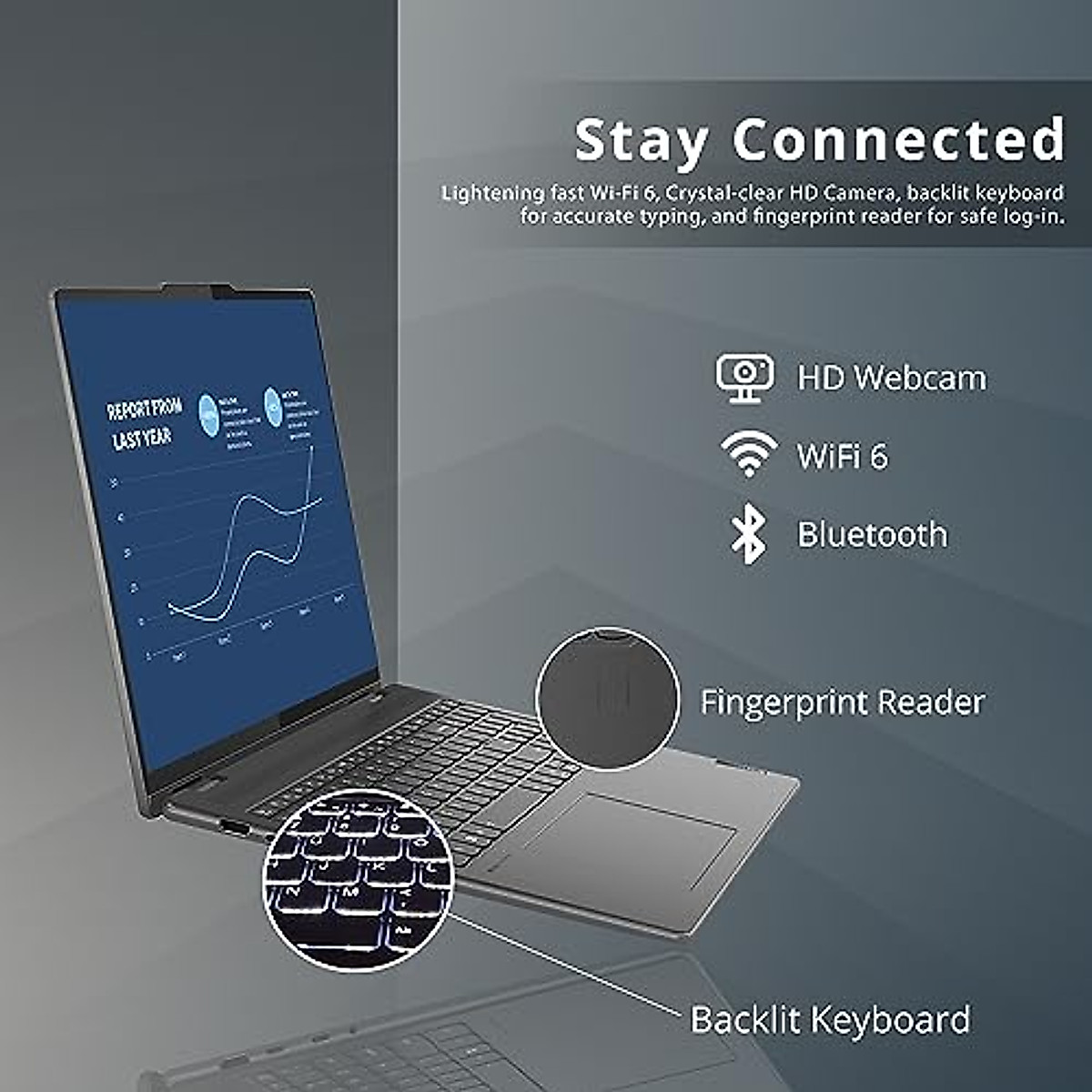 Lenovo Yoga 7i 16" WUXGA 2-in-1 Touchscreen Laptop, Intel Core i5-1335U, 8GB LPDDR5 RAM, 256GB SSD, Backlit Keyboard, Fingerprint Reader, Intel Iris Xe, FHD Webcam, Grey, Win 11, 32GB USB Card