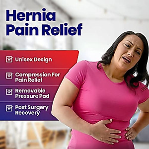 Hernia Belt for Men or Women - Plus Size Abdominal Binder Post Surgery Tummy Tuck Support Belts for Umbilical Hernias, Inguinal, Navel Belly Hernias, Hysterectomy, Postpartum with Stomach Pad (XXXL)