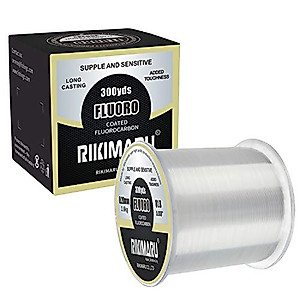 RIKIMARU Fluoro Fishing Line, 100% Fluorocarbon Coated Fishing Line (Clear, 4LB/0.18mm/300Yds)