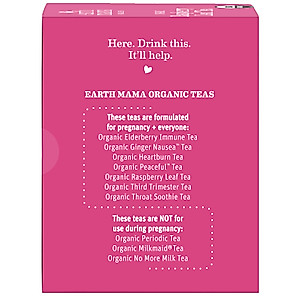 Earth Mama Organic Raspberry Leaf Tea Bags |Labor Tonic + Menstrual Support, 16 Teabags Per Box (3-Pack)