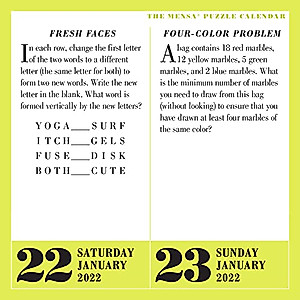 Mensa 365 Brain Puzzlers Page-A-Day Calendar 2022: A brain busting year of tough pangrams, word ladders, logic challenges, number sequences, and more.