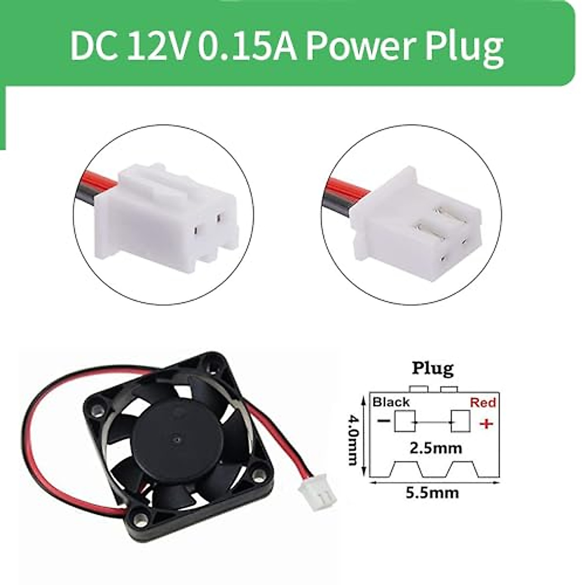 40mm x 40mm x 10mm 4010 12V 0.15A DC Brushless Ball Bearing Cooling Fan 2pin AB4010M12 UL TUV