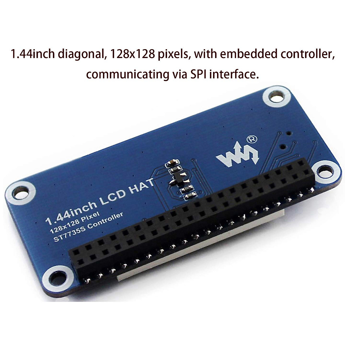 waveshare 1.44inch LCD Display HAT 128x128 Pixels SPI Interface for Raspberry Pi 2B/3B/3B+/Zero/Zero W with Examples for Raspberry Pi/Arduino/STM32
