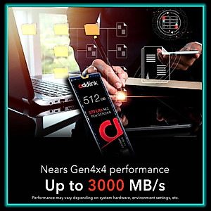 Addlink S70 Lite 512GB Ultra Durability Gaming SSD Maximum Speed 3000 MB/s Internal Solid State Hard Drive - M.2 2280 PCIe 3.0 NVMe Gen3X4 3D NAND SSD (ad512GBS70LTM2P)