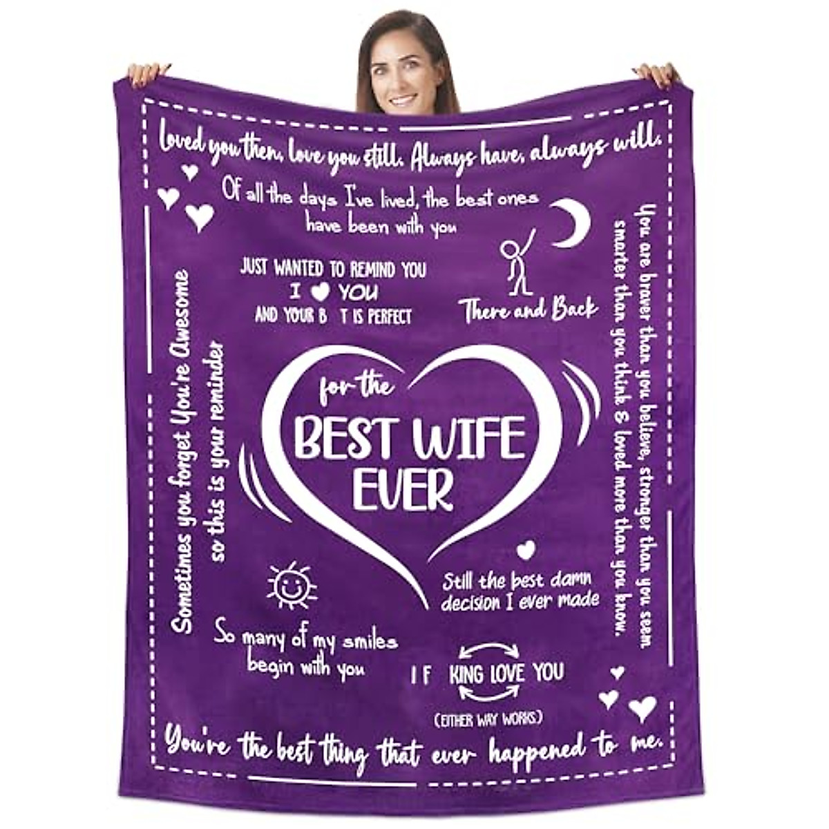 Gifts For Wife, Anniversary, Valentine's Day, Christmas, Thanksgiving, Birthday Gifts for Her, I Love You Gifts For Her, Wife Gifts from Husband, Present for Wife - Throw Blanket for Women 60x80