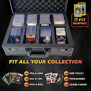 Panopply SLAB ARMOR 160+ 4 Row Psa Graded Card Storage Box Graded Card Case Psa Slab Case for Graded Cards Psa Card Case Baseball Card Cases for Sports Cards Storage Sports Card Case (BLACK)