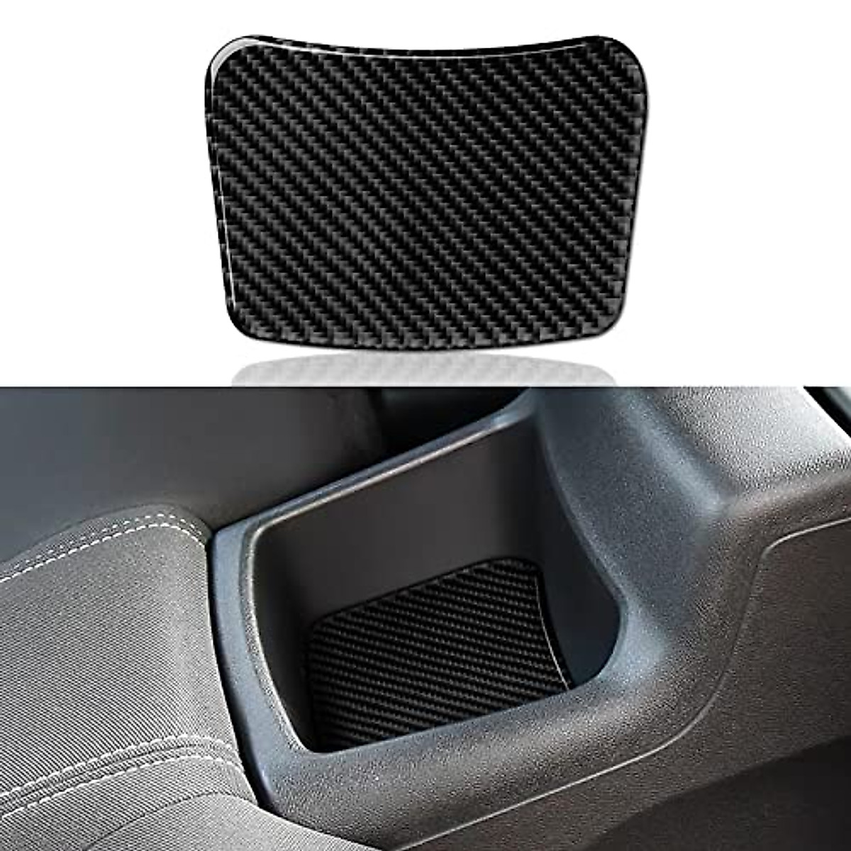 Car Rear Seat Storage Box Mat Sticker Decal Carbon Fiber Interior Trim Cover for Chevrolet Camaro ZL1 2016 2017 2018 2019 2020 2021 2022 2023 Accessories
