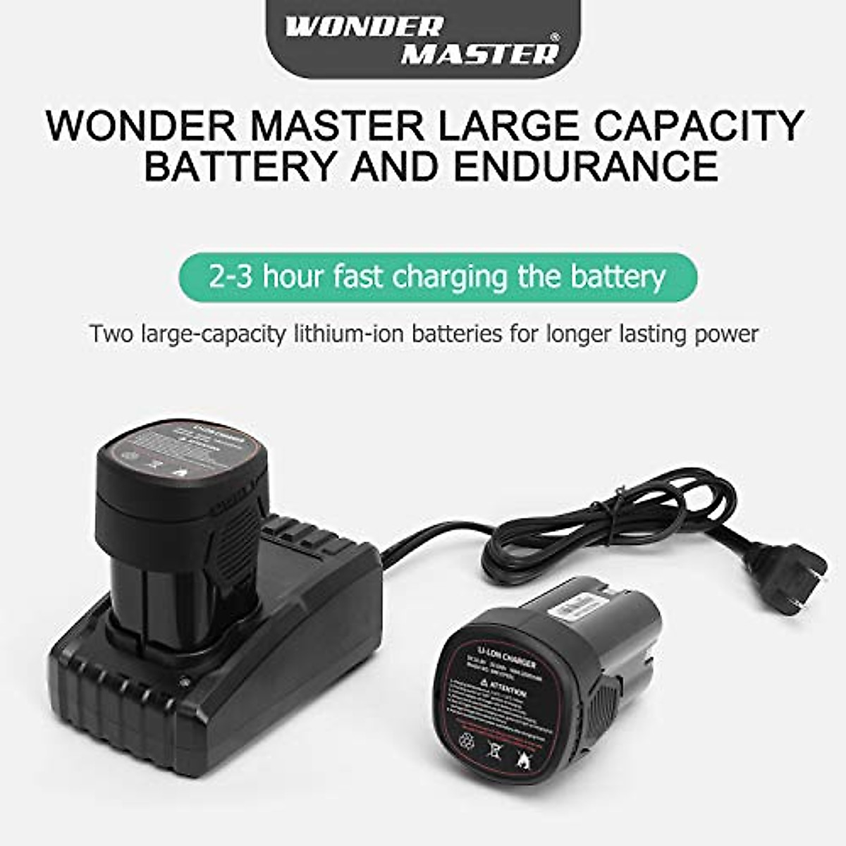 WONDER MASTER Cordless Pruning Shears with 2 Pcs Rechargeable 2Ah Lithium Battery Powered Electric Pruning Shears Professional Electric Pruner, 1 Inch Cutting Diameter, 6-8 Working Hours（Red）