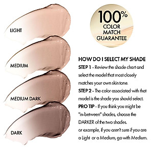 Jerome Alexander My Color Self Adjusting Full Coverage Foundation Makeup with Kabuki Brush (Medium)