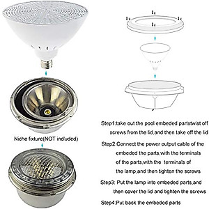MOSELNY 120V Pool Led Bulb for Inground Swimming Pool 40W Color Changing Led Pool Light with Remote Control Super Bright LED RGB Pool Bulb for Pentair & Hayward Light Fixture E26 Base