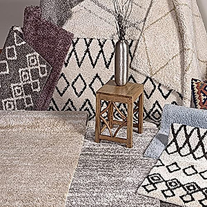 Gertmenian Air Shag Fresh Collection , Classic Plush Microfiber Shag Rug , Bedroom Nursery Living Room Dining Room Dorm Room , 9x13 Ft Extra Large, Solid, Ivory White, 18583