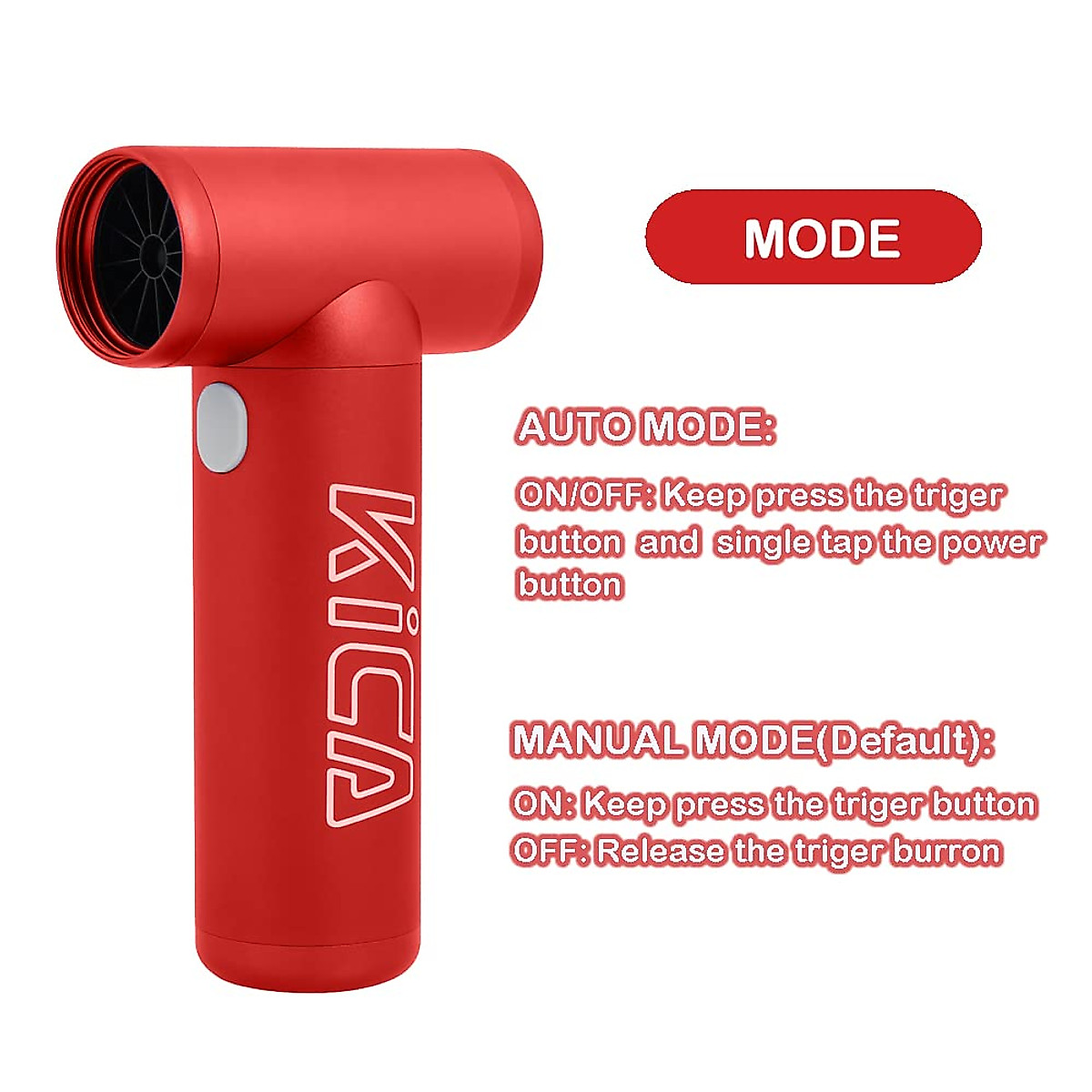 KiCA JetFan KC1 Compressed AirCan Substitute Air Duster Blower,86000 RPM Electric Air Can for ComputerKeyboard Cleaning,Hair Drying,Camping,Outdoors,Car,Rechargable,10WFast Charging,4 Speed,Black