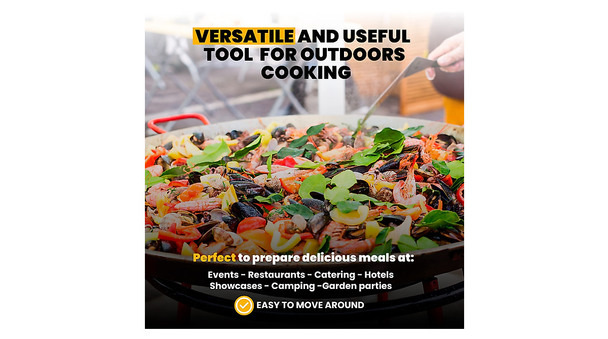 Machika Ibiza Paella Kit with 28-Inch Carbon Steel Pan | Outdoor ...