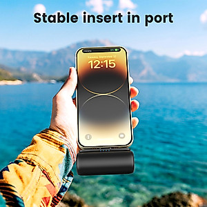 HUAENG Portable Charger for iPhone, 5500mAh Plug in Ultra-Compact Power Bank Small Battery Pack Phone Charger Compatible with iPhone 14 13 12 11 Pro Max XR XS X 8 7 6 Airpods-Black