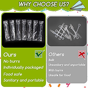 MAQIHAN 300Pcs Disposable Mini Fruit Forks - Plastic Appetizer Forks Mini Cocktail Forks Individually Wrapped Tiny Dessert Forks Cocktail Food Picks Palillos Para Fruta for Party Appetizer Charcuterie