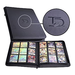 TopDeck 500 Card Ringless Zip Binder Pro - 9-Pocket Pages Side Load Sleeve TCG Storage Portfolio, Compatible with Pokemon, Yu-Gi-Oh, One Piece, MTG, Comic Trading Collectible Cards - Black