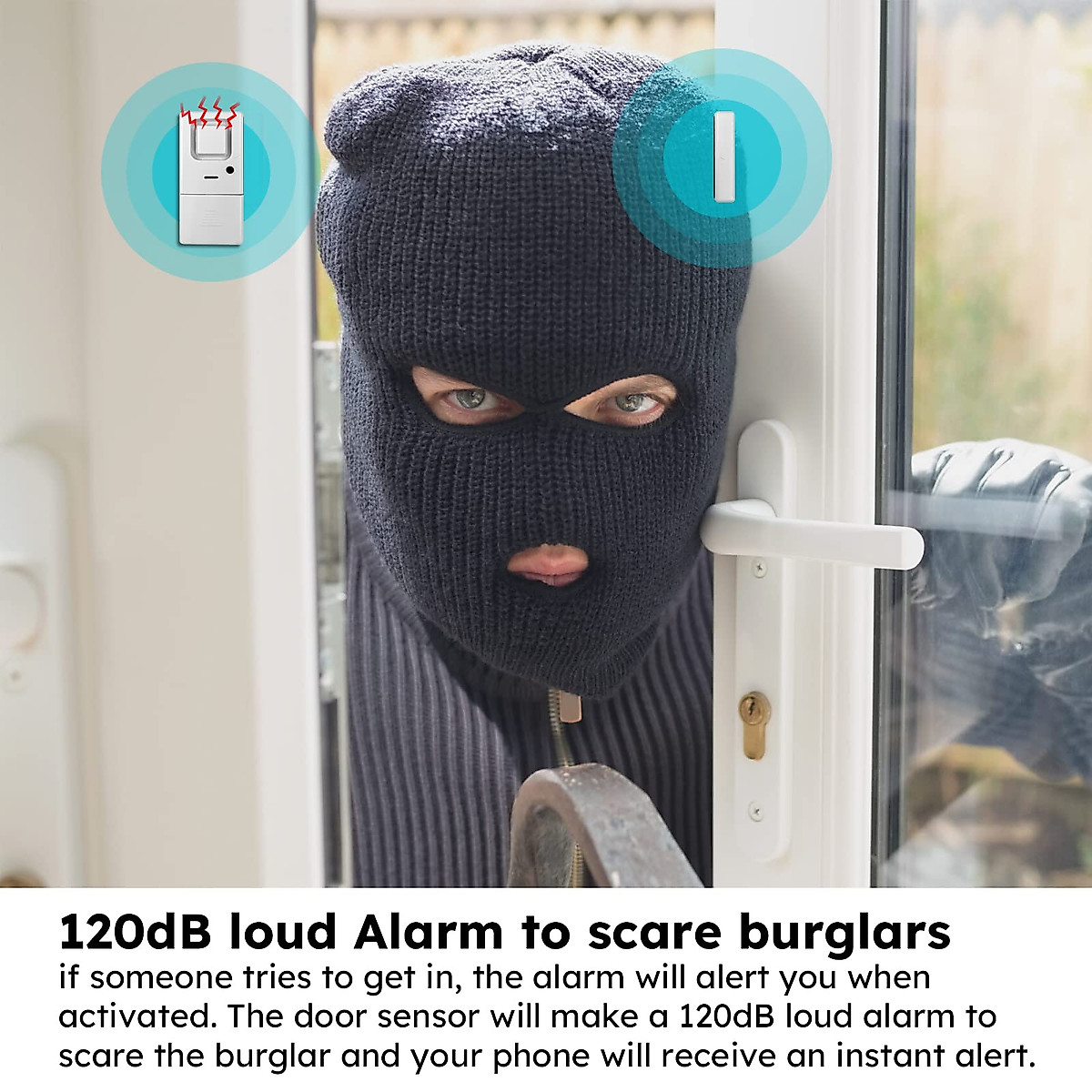 Door Window Alarm with APP Alerts - 5 Pack - with delay Alarm Sensor, Instant Alarm sensors, Wireless WiFi Window and Door Alarms for Home Security, Kids Safety, and More, by tolviviov