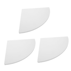 Cabilock 3pcs Corner Shelf Corner Shower Floating Corner Bookshelf Shower Shelves Storage Rack Corner Organizer Shelf Mounted Bathroom Organizer Bar Towel Rack Decor White PVC