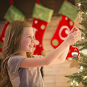 WWW 12 Pieces Christmas Gingerbread Ornaments Set, 2" x 2.8" Ginger Man with Strings Figurine Hanging Ornaments for Xmas Tree Festive Season Holiday Party Decoration DIY Craft