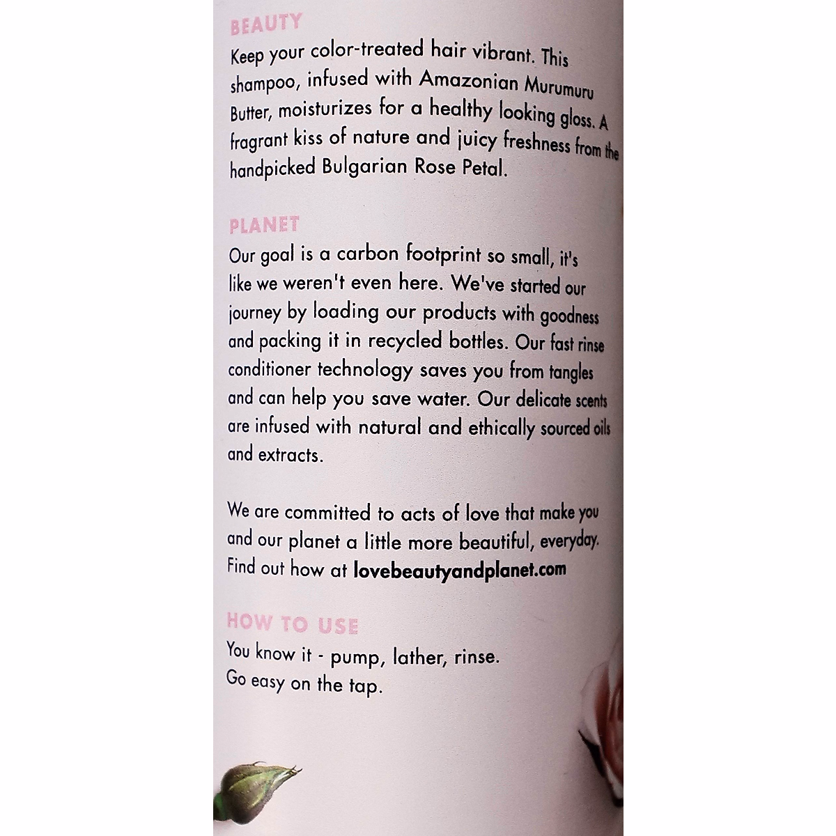 Love Beauty and Planet Shampoo Blooming Color Murumuru Butter & Rose, 22 FL OZ