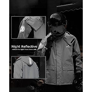 IRON JIA'S Rain Suit, Motorcycle Rain Gear Suit for Men & Women, Jackets & Pants Reflective Waterproof Breathable Rainsuit