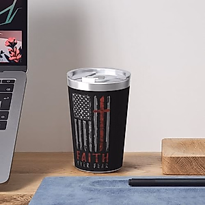 12oz Tumbler Christian Faith Over Stainless Steel Cup With Straw And Lid Spill Proof Bulk Double Wall Vacuum Reusable Water Tumblers For Cold Hot Drink