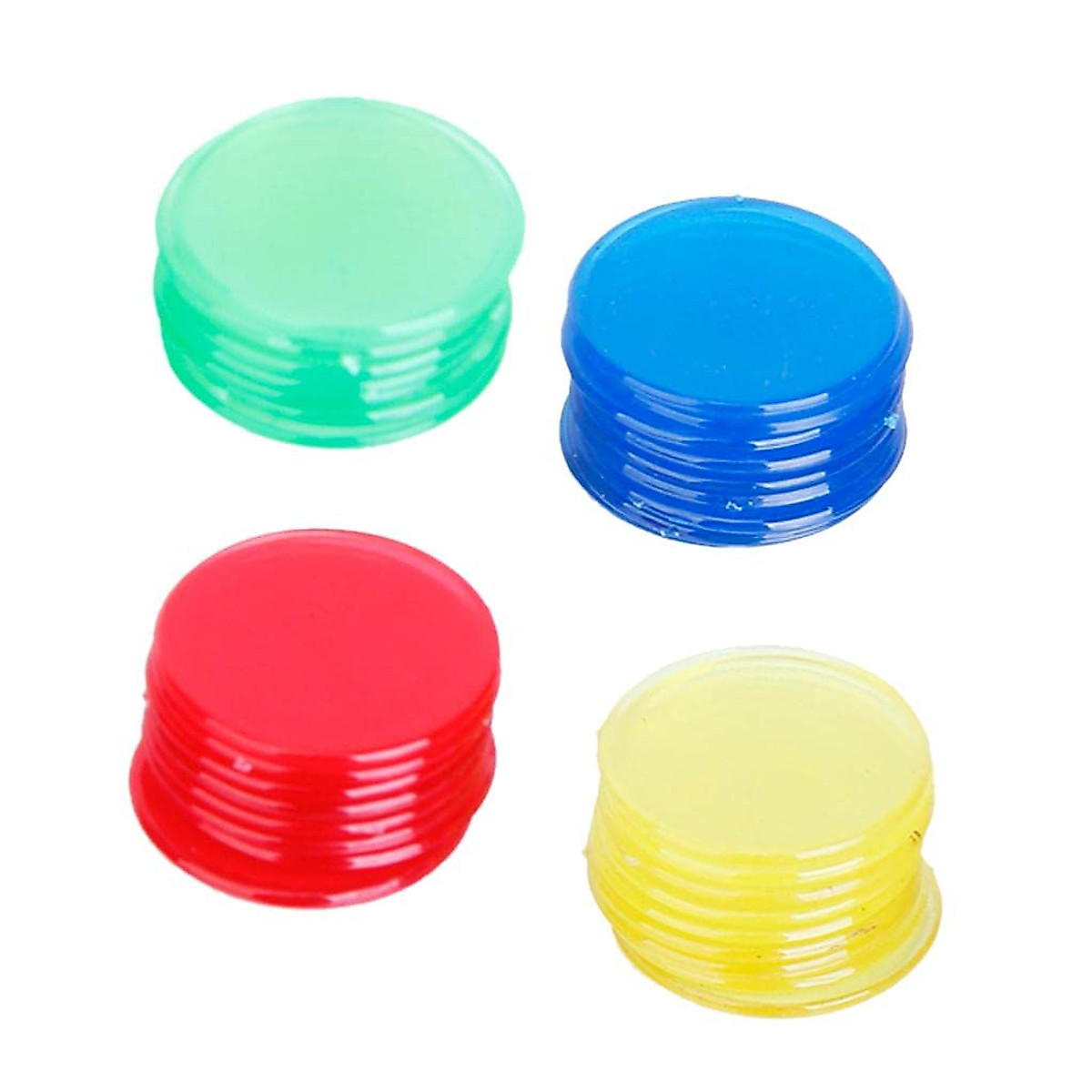 Tiuimk Set of 100 Reusable Plastic Bingo Chips in 4 Colors - 2cm Diameter for Bingo Cards