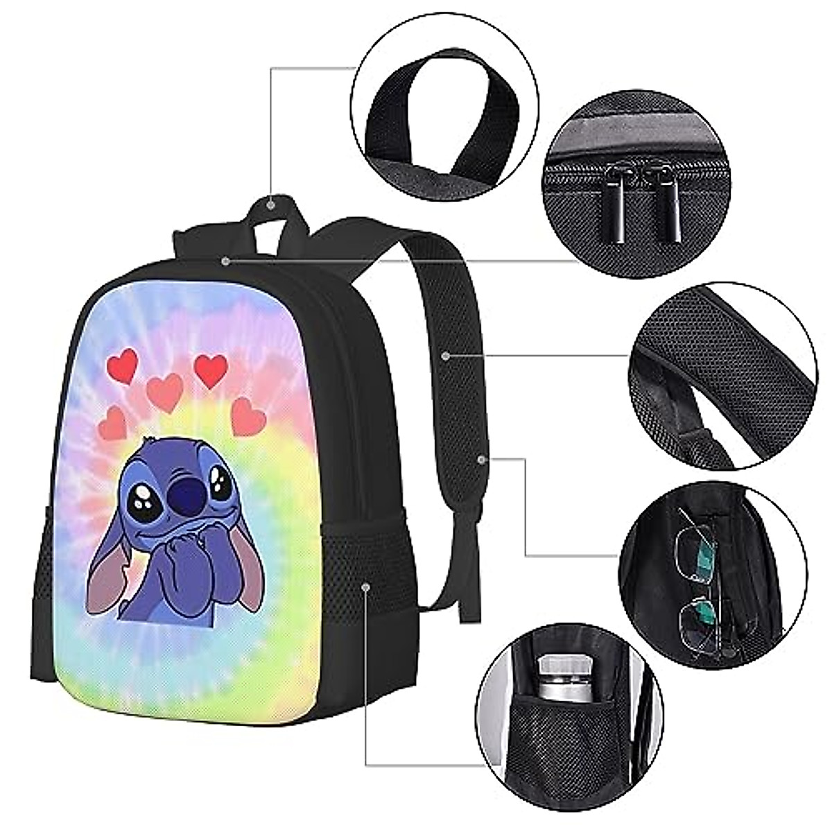 Stitch Backpack Cute Stitch Cartoon Character Unisex Laptop Backpack Adult Daypack Lightweight Backpack - Stitch Merch Bag Gifts